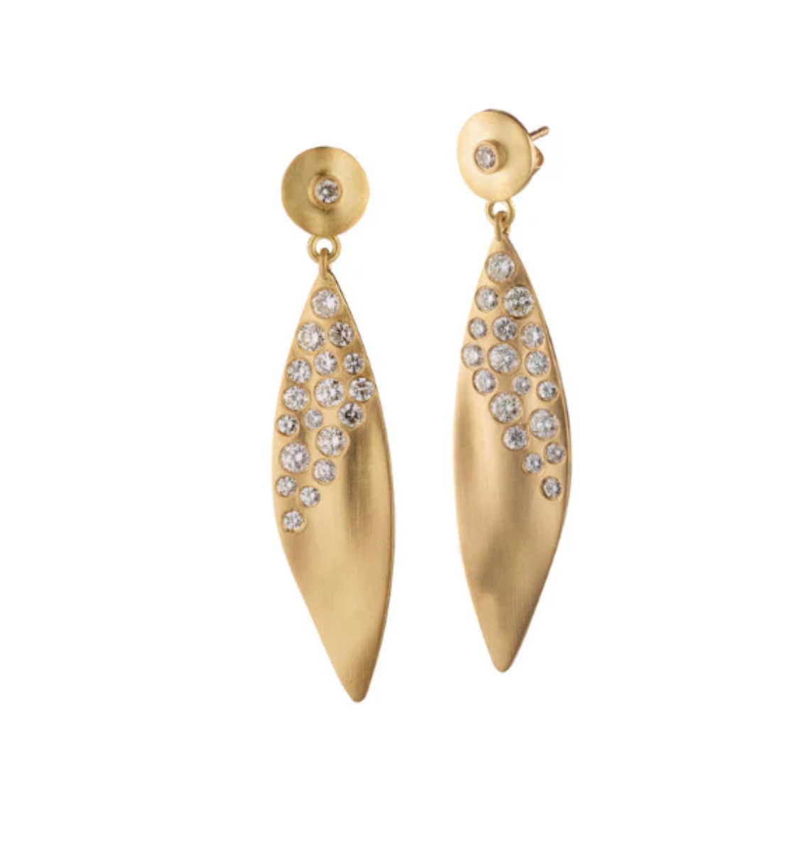 Diamond Wings 18K Gold Earrings by Elizabeth Moore - Garden of Silver